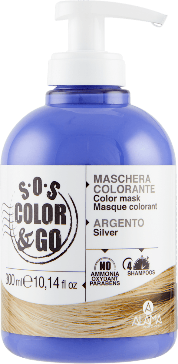 ALAMA PROFESSIONAL SOS Color&Go maschera colorata argento, 300 ml | dm ...