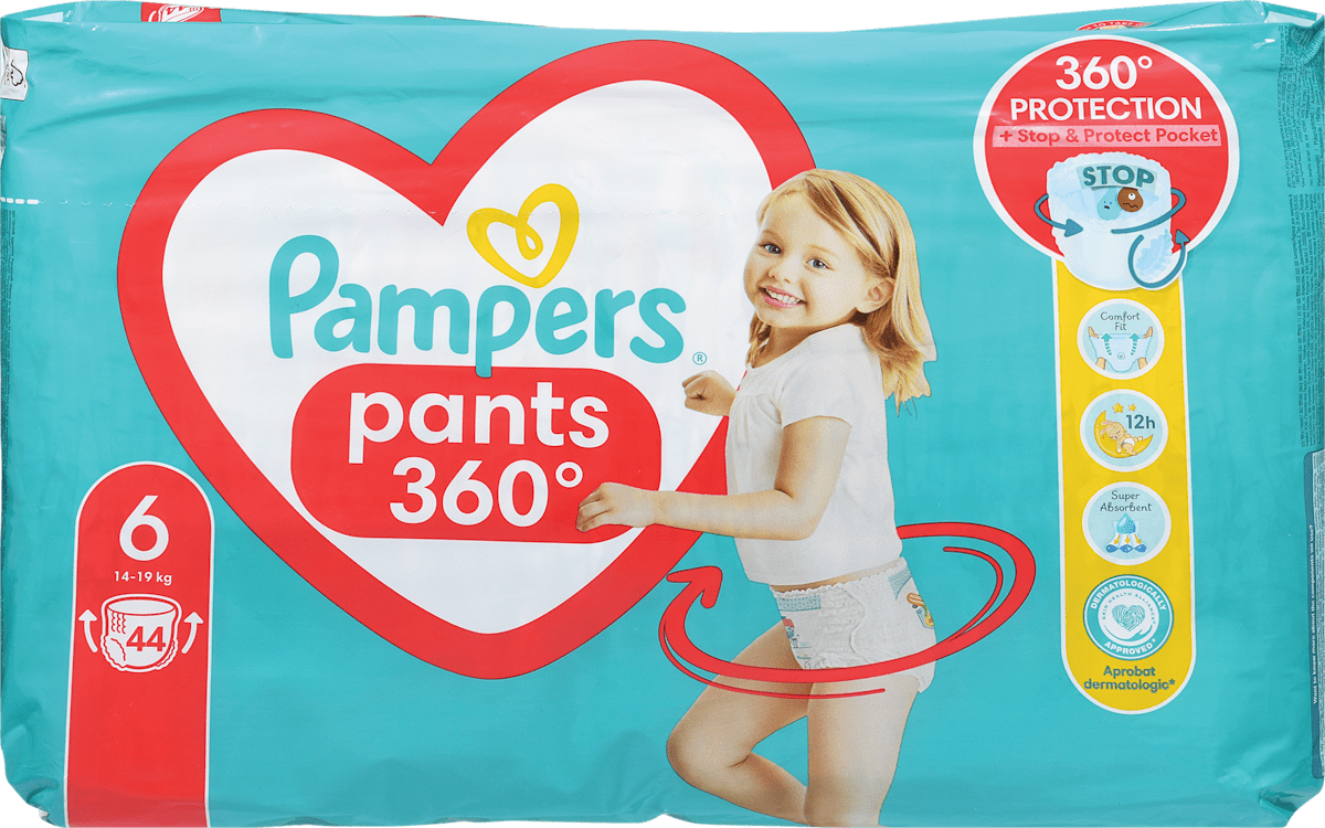 Pampers active baby Hlačne plenice 360°, velikost 6 (14-19 kg), 44 kos ...