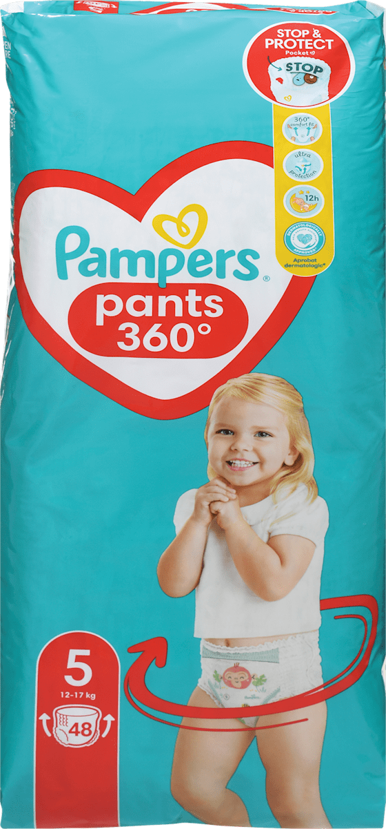 Pampers active baby Hlačne plenice 360°, velikost 5 (12-17 kg), 48 kos ...