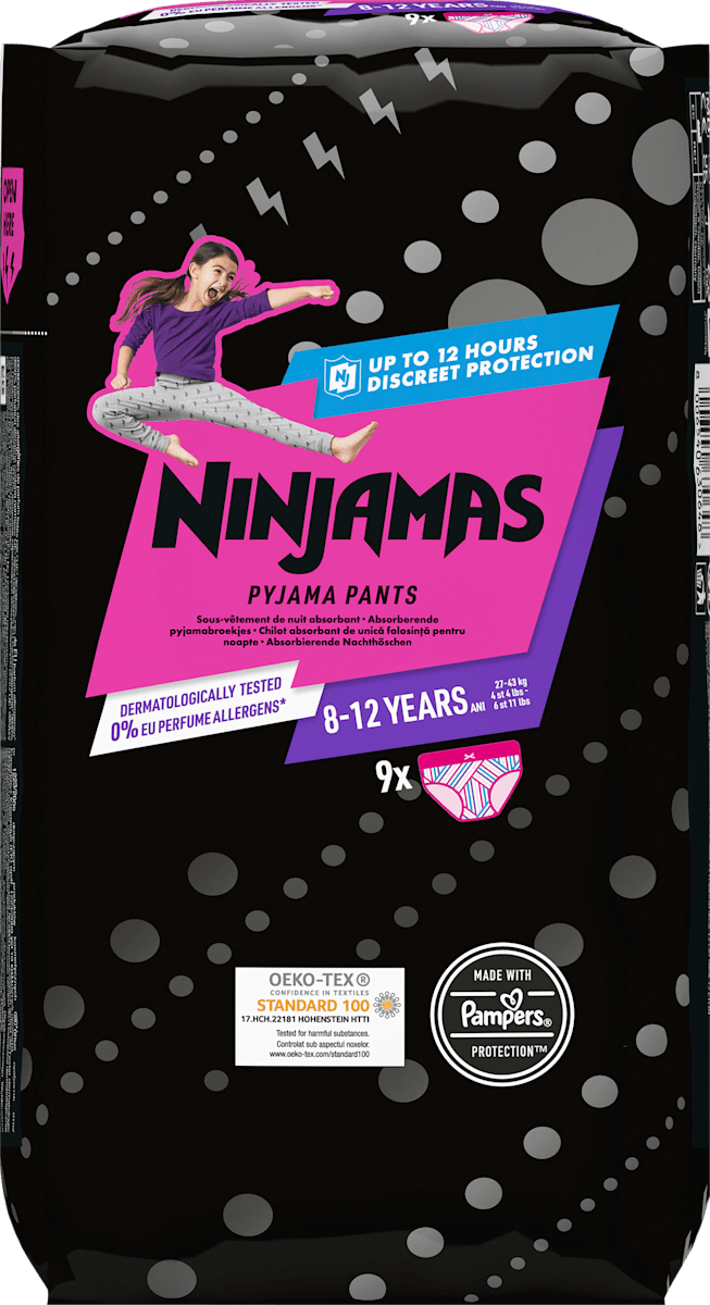 Ninjamas Pyjama Pants pelene-gaćice, vel. 3 (27 – 43 kg) – Heart, 9 kom ...