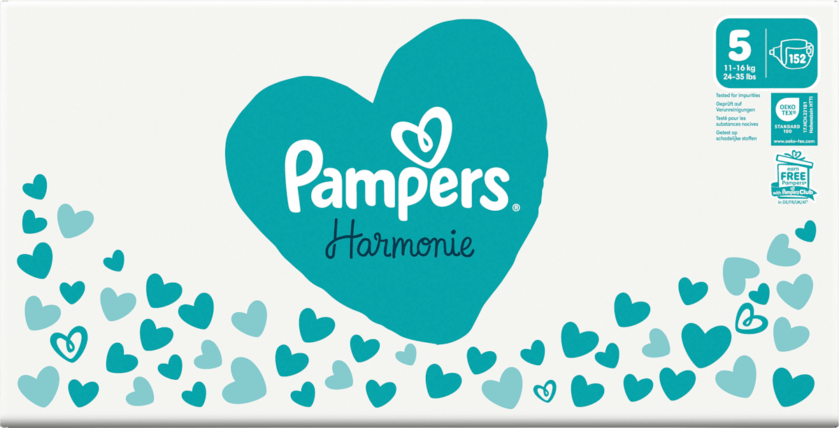 Pampers Harmonie Plenice velikost 5 - mesečno pakiranje (11-16 kg), 152 ...