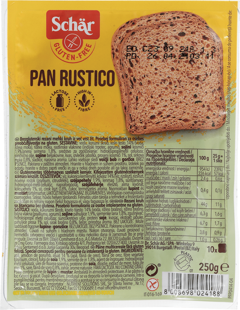 Schär Pan Rustico hleb bez glutena, 250 g | dm.rs