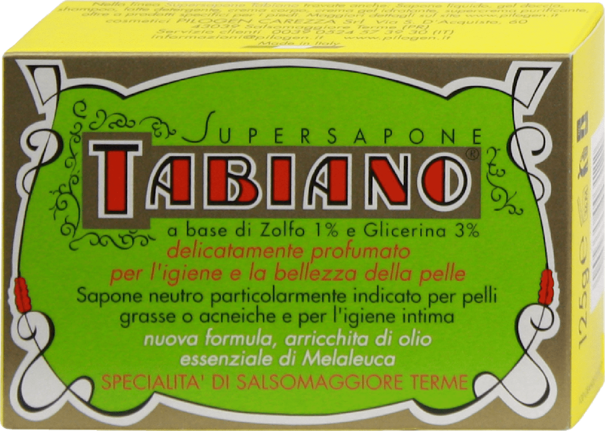 TABIANO Sapone solido a base di zolfo e glicerina, 125 g | dm Italia