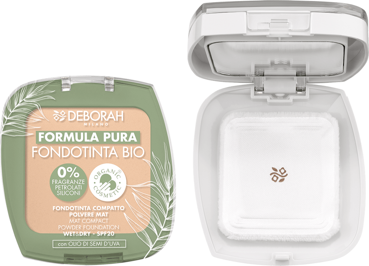 DEBORAH FORMULA PURA Fondotinta compatto bio - n. 01, 23 g | dm Italia