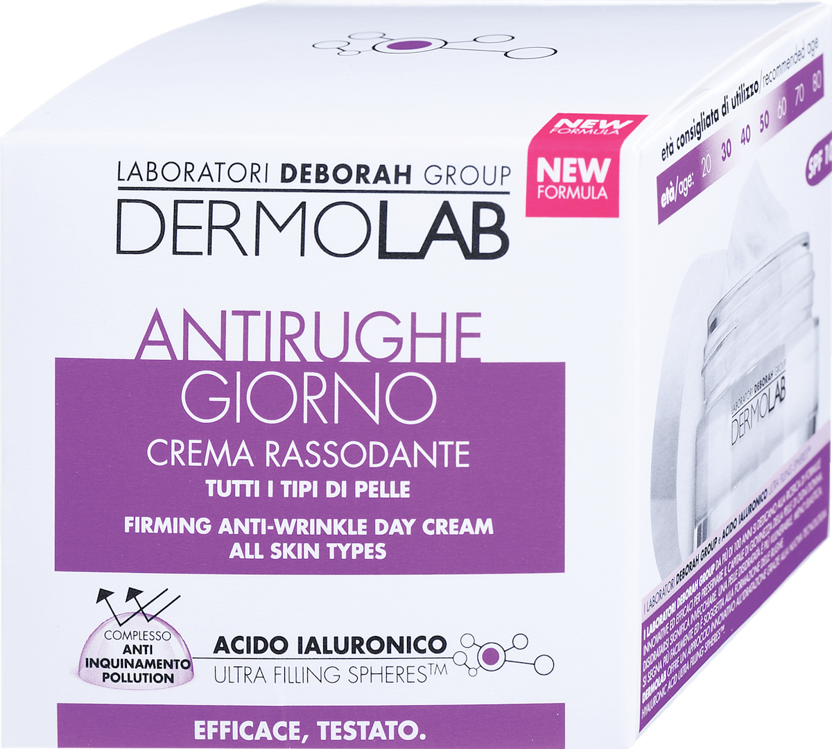 DERMOLAB Crema da giorno antirughe rassodante con acido ialuronico, 50 ...