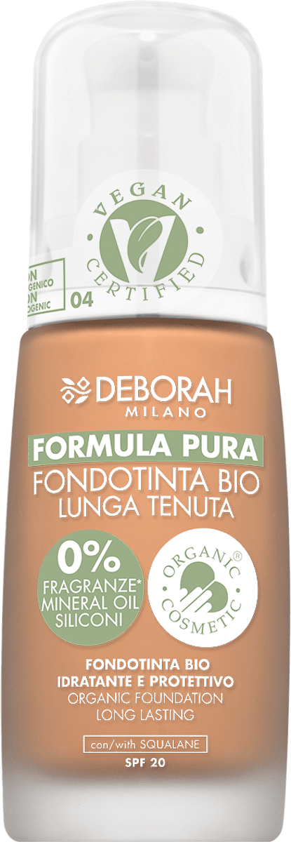 DEBORAH MILANO FORMULA PURA Fondotinta bio - n. 04, 30 ml | dm Italia