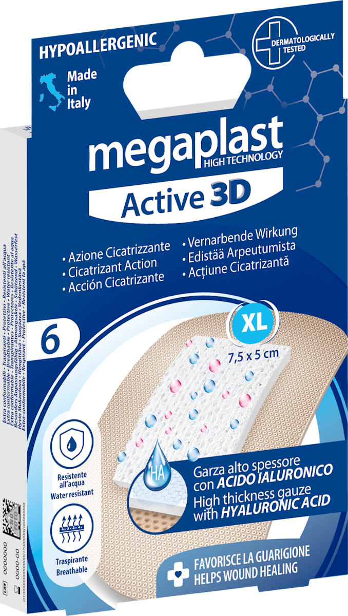 megaplast Cerotti azione cicatrizzante Active 3D XL, 6 pz | dm Italia