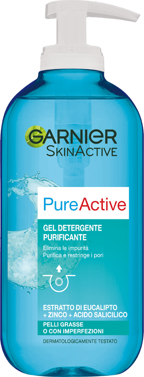 GARNIER PureActive Gel detergente SKINACTIVE PureActive purificante pelli grasse o con ...