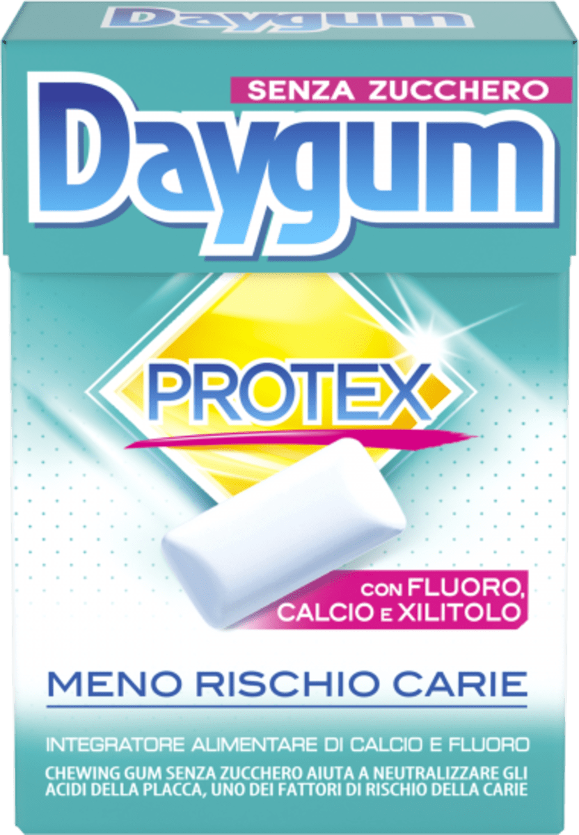 Daygum Chewing gum con fluoro, calcio e xilitolo, 30 g | dm Italia