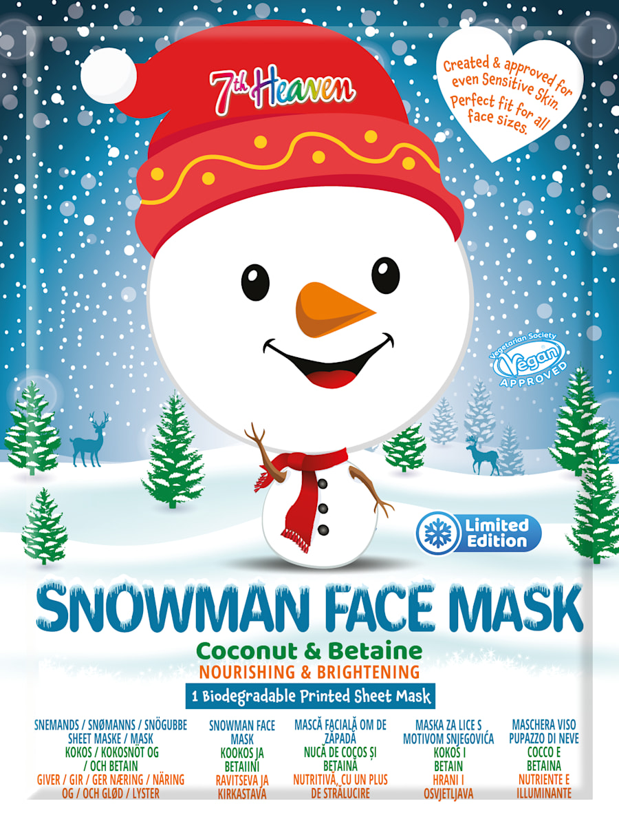 7th Heaven Maska za obraz v obliki krpice Snowman, 1 kos | dm.si
