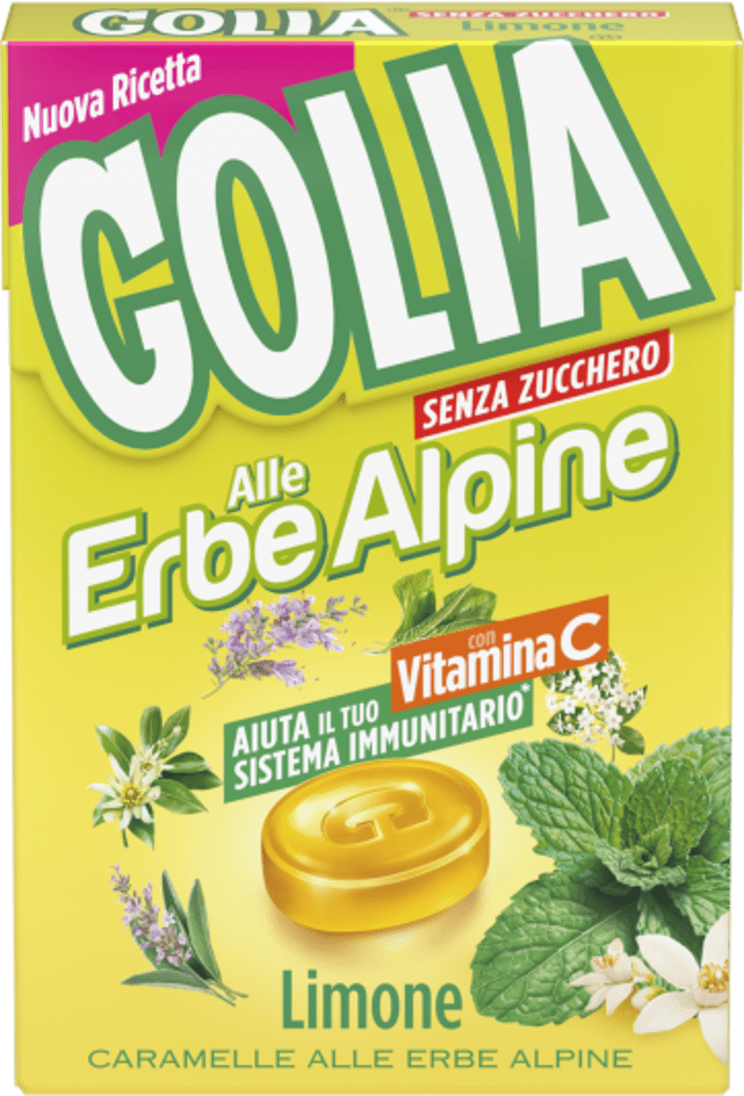 GOLIA Caramelle al limone con erbe alpine, 49 g | dm Italia