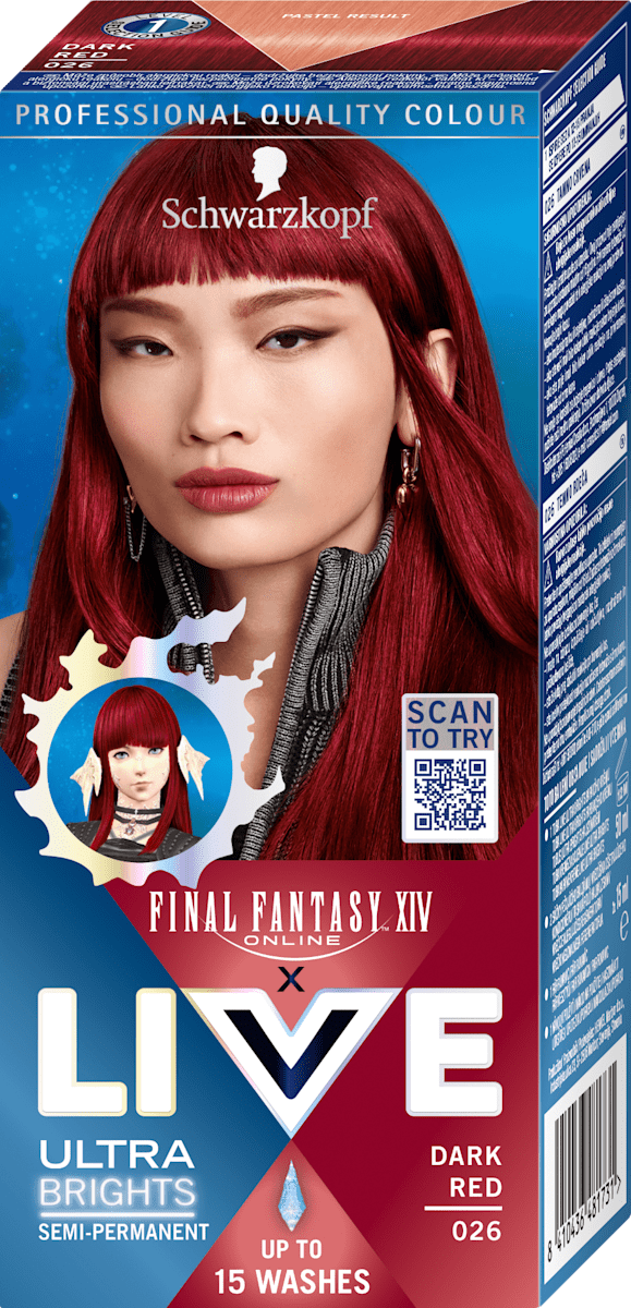 Schwarzkopf LIVE barva na vlasy Ultra Brights 026 Temně červená, 1 ks ...