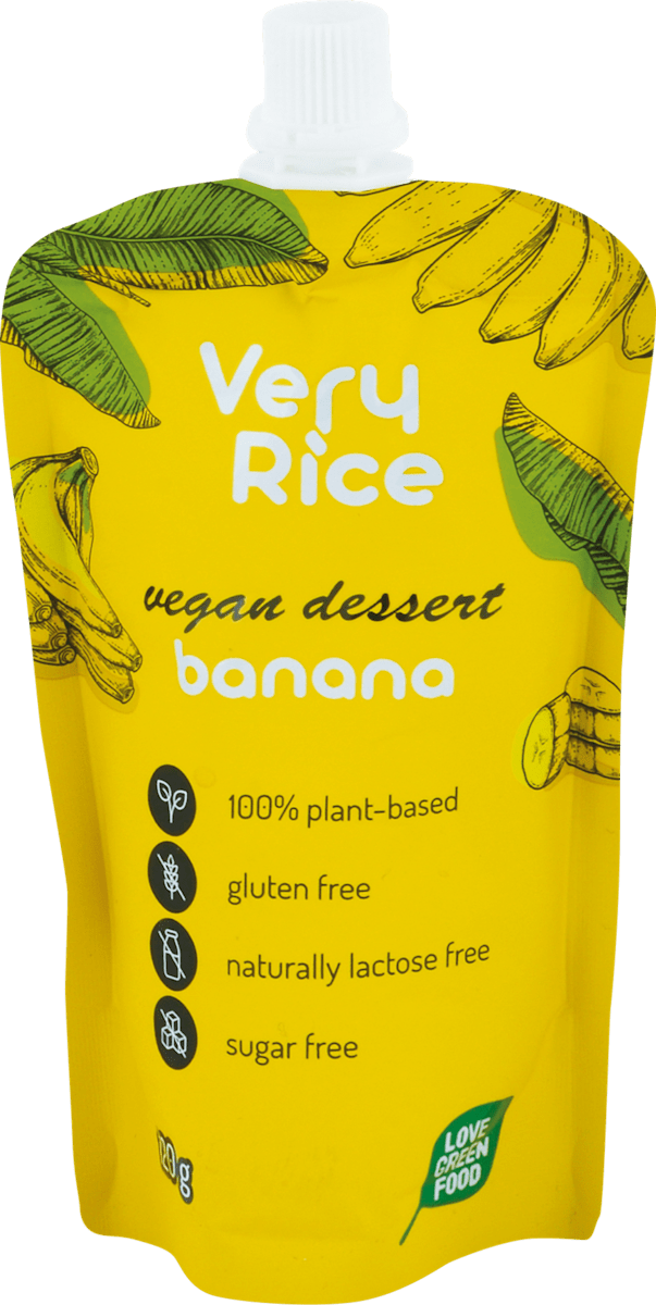 Very Rice Vegánsky ryžový dezert v kapsičke banana, 120 g | mojadm.sk