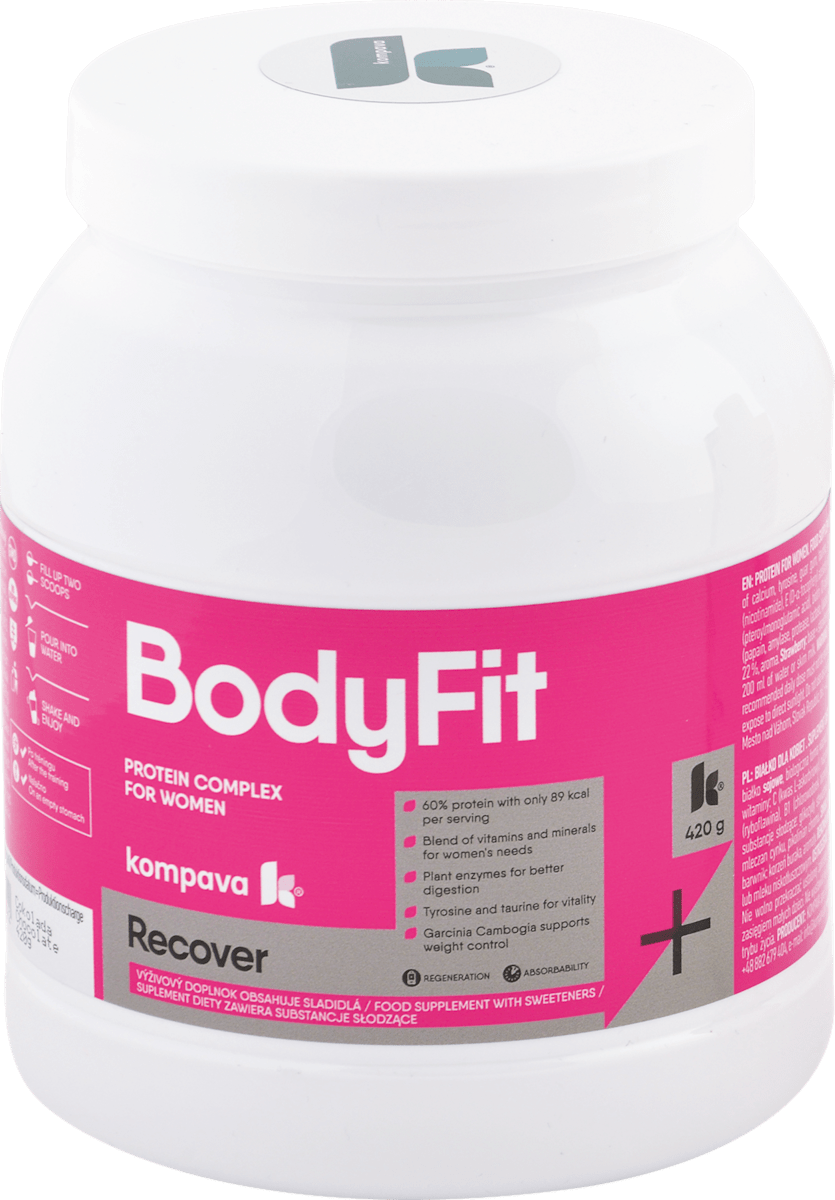 Kompava Proteínový koktail BodyFit Recover čokoláda, 420 g | mojadm.sk