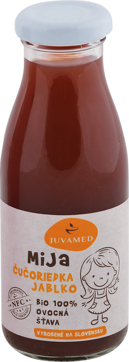 JUVAMED Bio 100 % ovocná šťava Mija čučoriedka jablko, 250 ml | mojadm.sk
