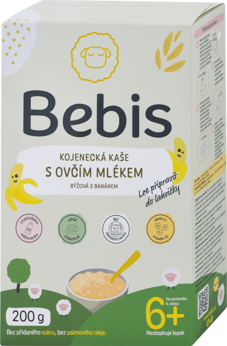 Bebis Ryžová kaša s ovčím mliekom banánová, 200 g | mojadm.sk
