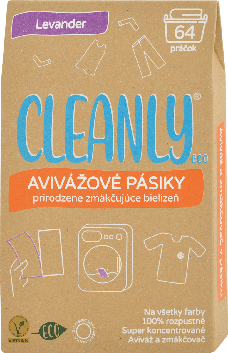 CLEANLY eco Avivážové pásiky Levanduľa, 64 PD | mojadm.sk