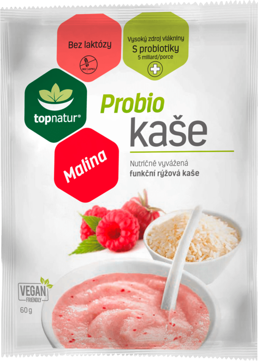 Topnatur Probio rýžová kaše malina, 60 g | dm.cz
