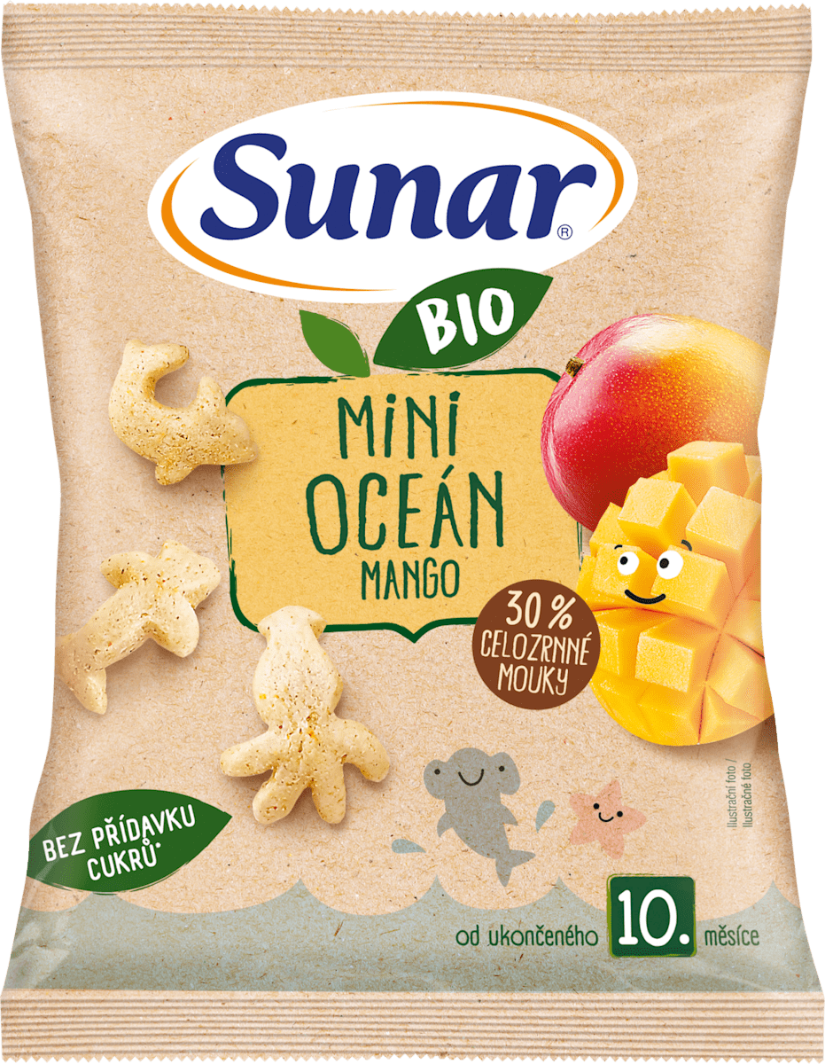 Sunar BIO dětské křupky mini oceán s příchutí mango, 18 g | dm.cz
