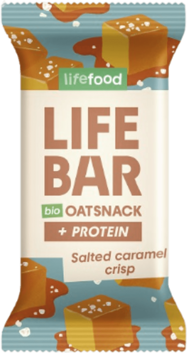 LIFEBAR Lifebar bio ovesný snack + protein s příchutí slaný karamel, 40 ...