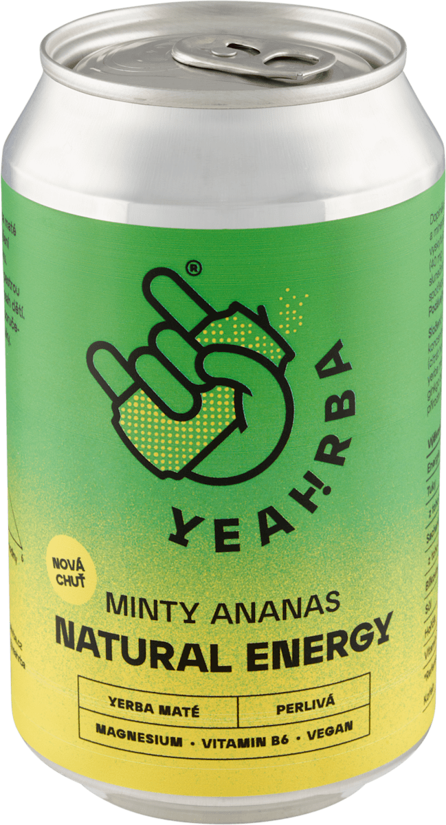 YEAHRBA nápoj Natural Energy s příchutí máta a ananas, 330 ml | dm.cz