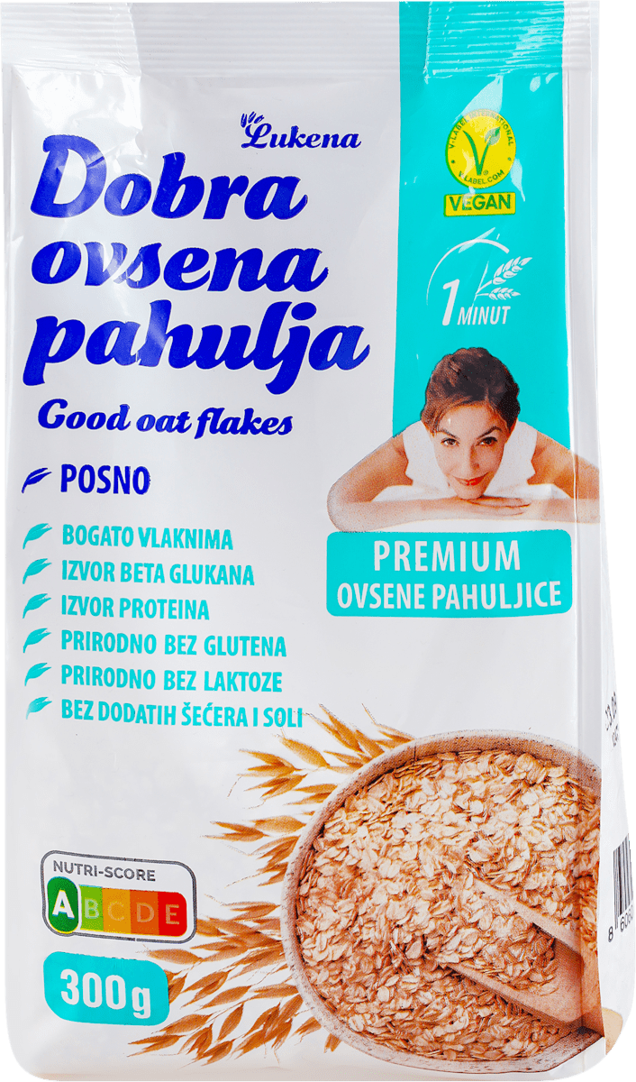 Dobra ovsena kaša Dobra ovsena pahulja - ovsene pahuljice, 300 g | dm.rs