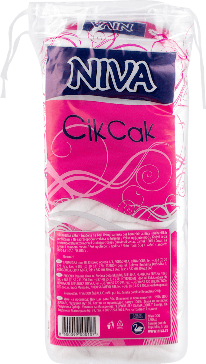 NIVA Cik Cak - HIDROFILNA VATA, 50 g | dm.rs