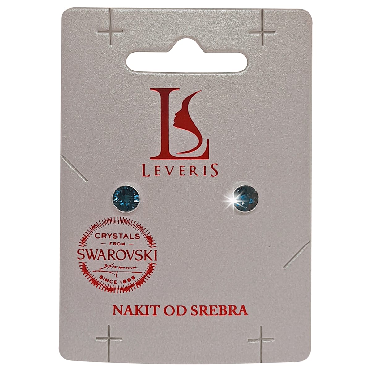 LEVERIS jewelry Minđuše sa swarovski kristalom, boja: plava, 1 kom | dm.rs