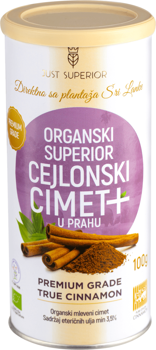 JUST SUPERIOR ORGANSKI SUPERIOR CEJLONSKI CIMET + u prahu, 100 g | dm.rs