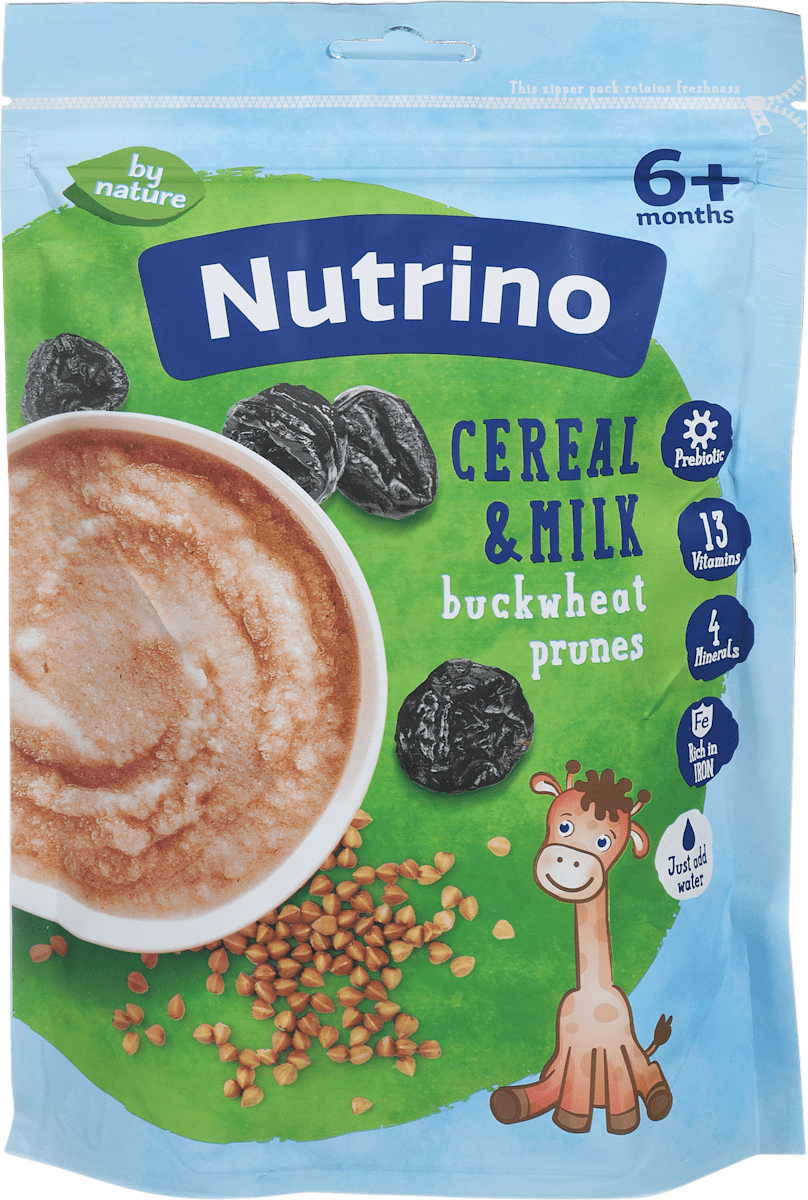Nutrino Ajdova kaša z mlekom in suhimi slivami Cereal & Milk, 200 g | dm.si