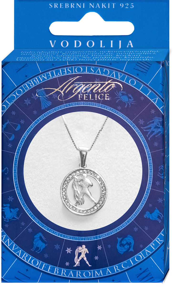 Argento FELICE O7 srebrna ogrlica - privezak horoskopski znak ...