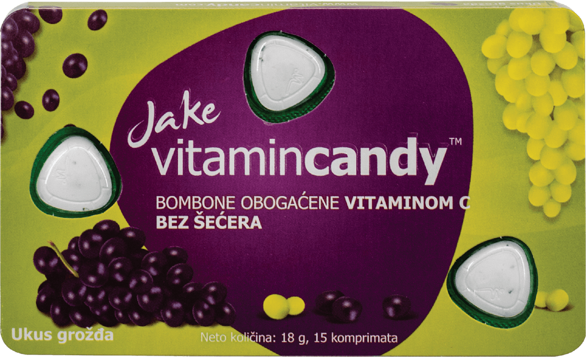 Jake Vitaminske bombone s okusom grožđa, 18 g | dm Bosna i Hercegovina
