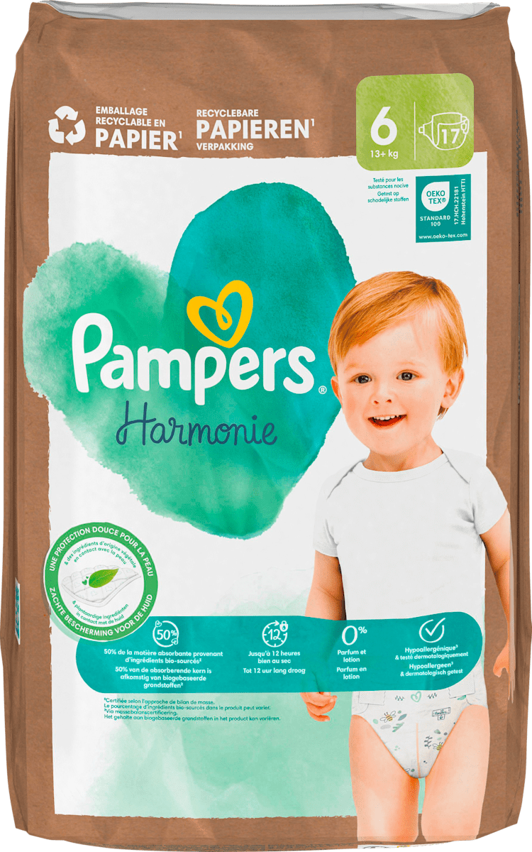 Pampers Harmonie Windeln Harmonie Gr.6 Junior (13+ kg), 17 St dauerhaft ...