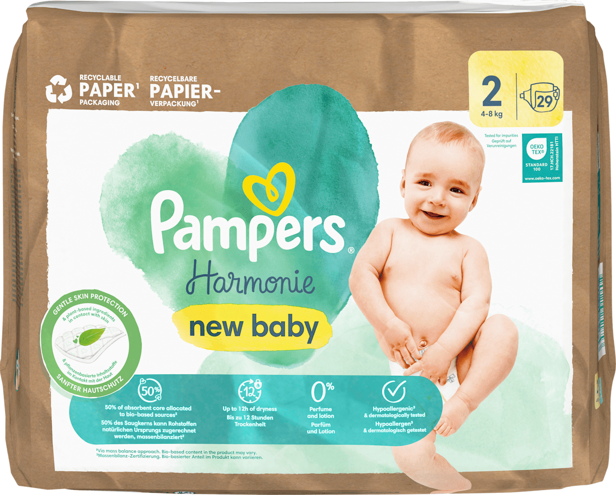 Pampers Harmonie Windeln Harmonie Gr.2 Mini (4-8 kg), 29 St dauerhaft ...