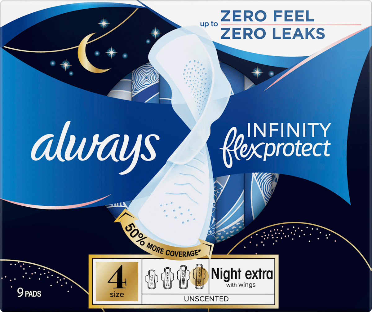 always Binden mit Flügeln Infinity flex protect Nacht Extra, 9 St | dm.at