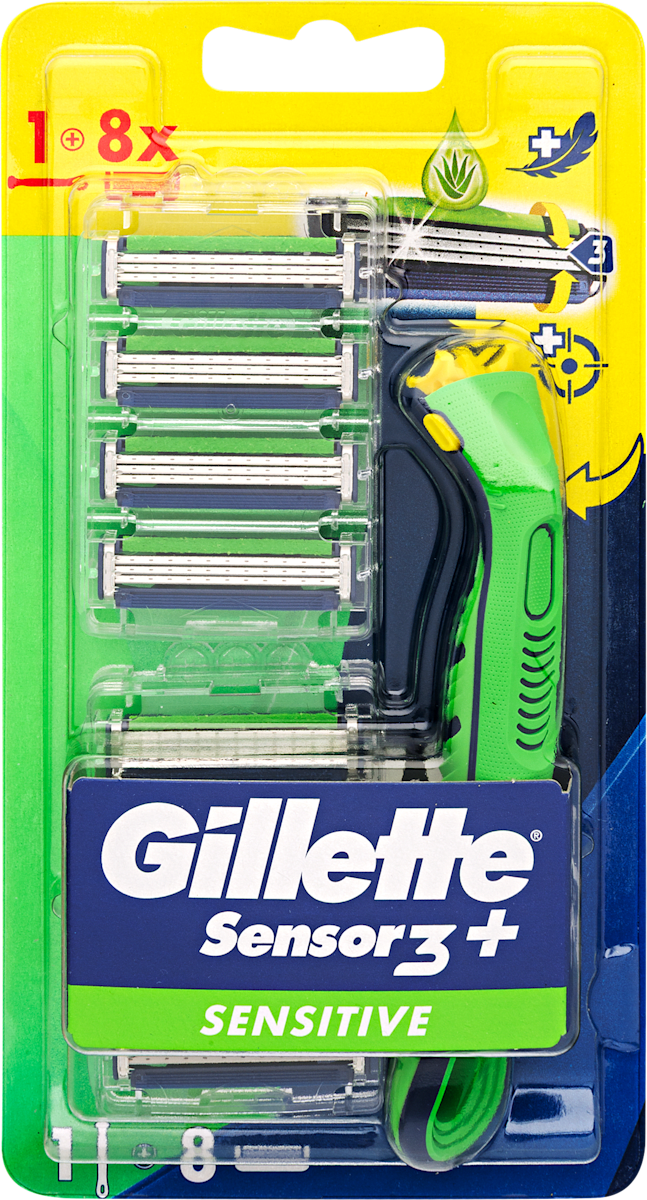 Gillette Aparat de ras Sensor3 Sensitive + 8 rezerve, 1 buc | dm.ro