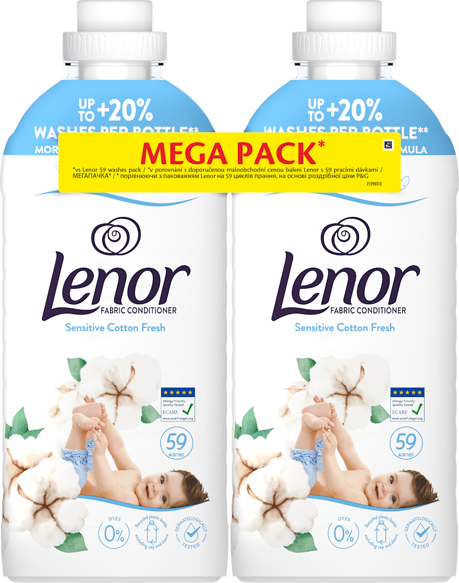 Lenor aviváž Sensitive Cotton Fresh 2x59 PD, 118 PD | dm.cz
