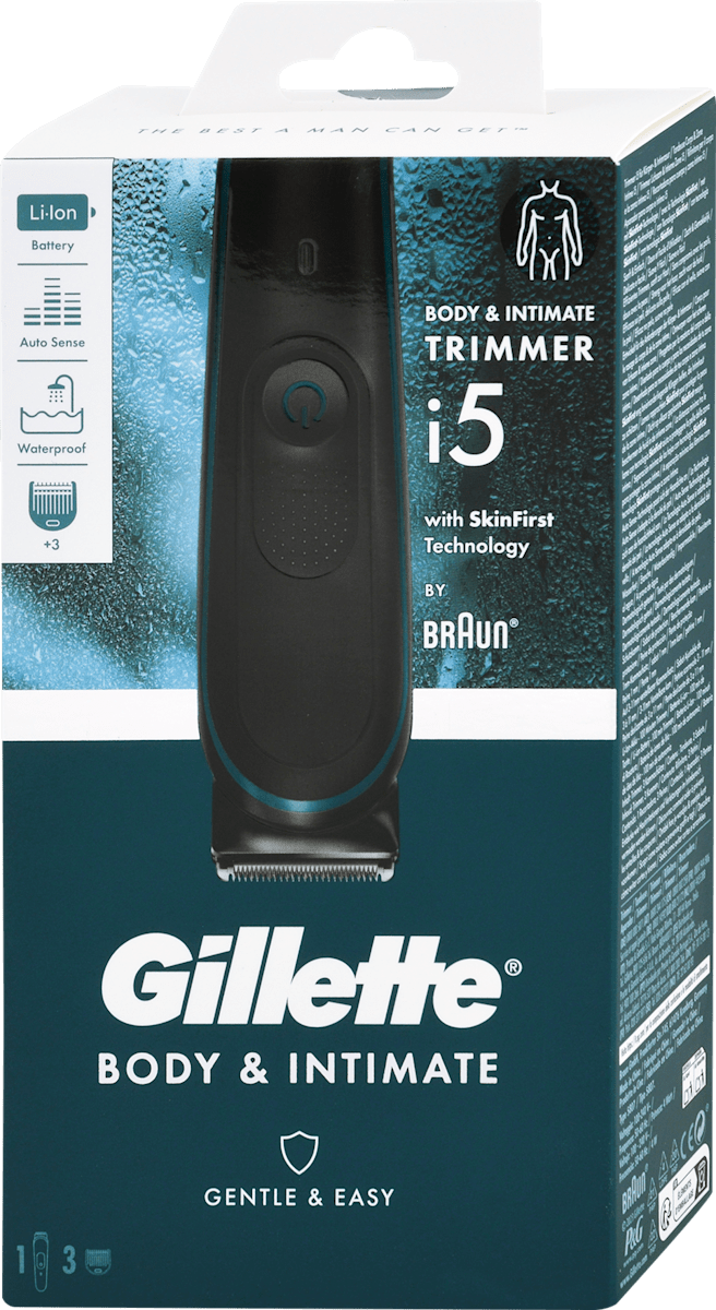Gillette INTIMATE Pánsky holiaci strojček Body & Intimate Trimmer i5, 1 ...