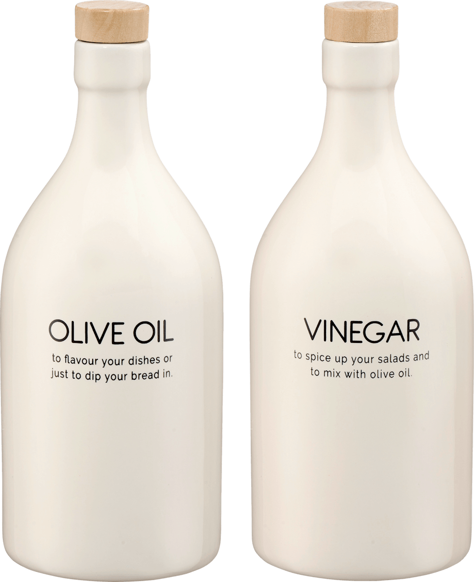 Dekorieren & Einrichten Flaschen-Set aus Dolomite für Essig & Öl (8x20 cm), 2 St dauerhaft ...