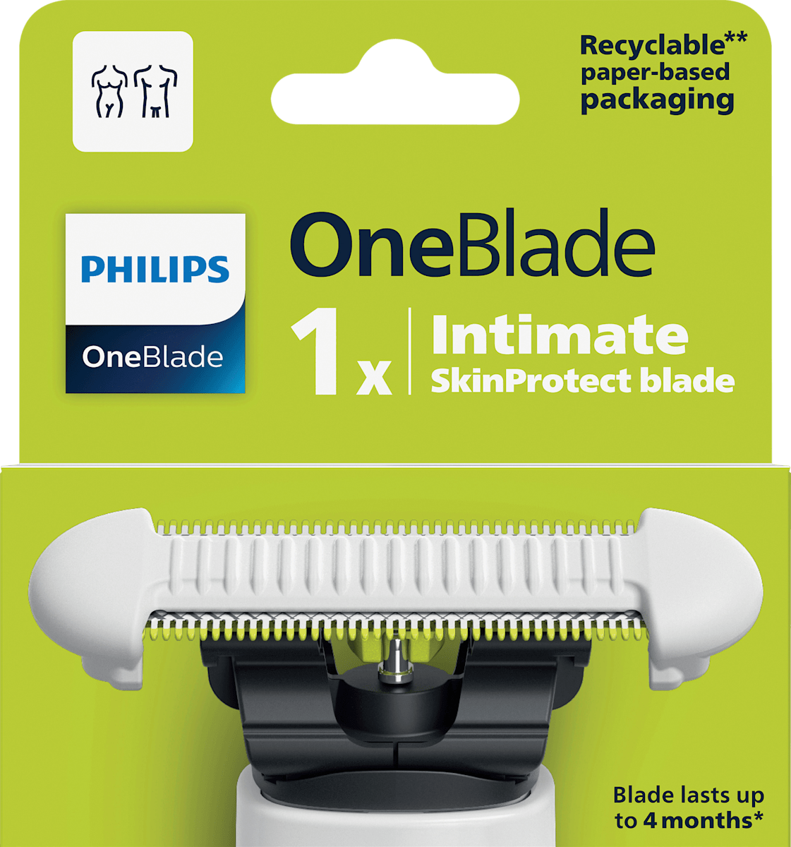 PHILIPS OneBlade Rasierklinge, OneBlade Intimate Women QP219/52, 1 St ...
