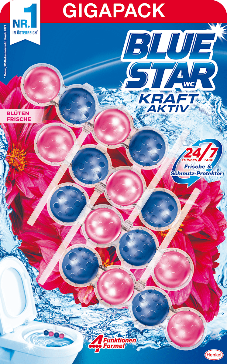 BLUE STAR WC-Reiniger Blütenfrische Gigapack, 208 g | dm.at