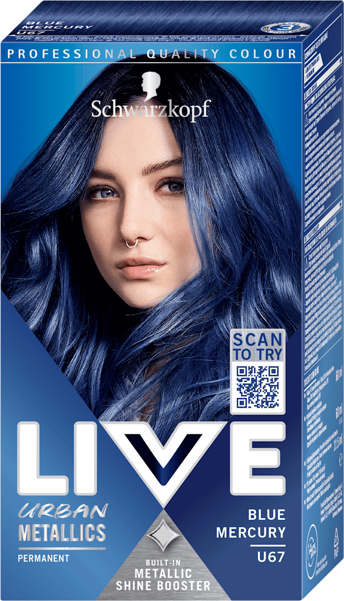 Schwarzkopf LIVE LIVE Urban Metallics barva na vlasy U67 Blue Mercury ...