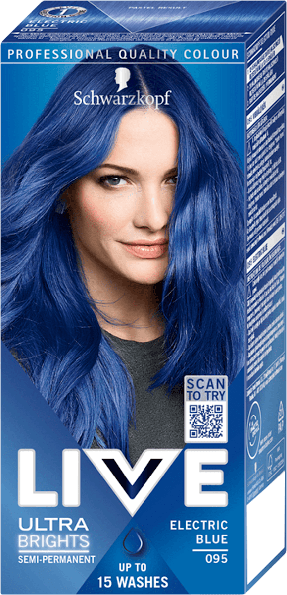Schwarzkopf LIVE Barva za lase Ultra Brights, 095 Electric Blue, 1 kos ...