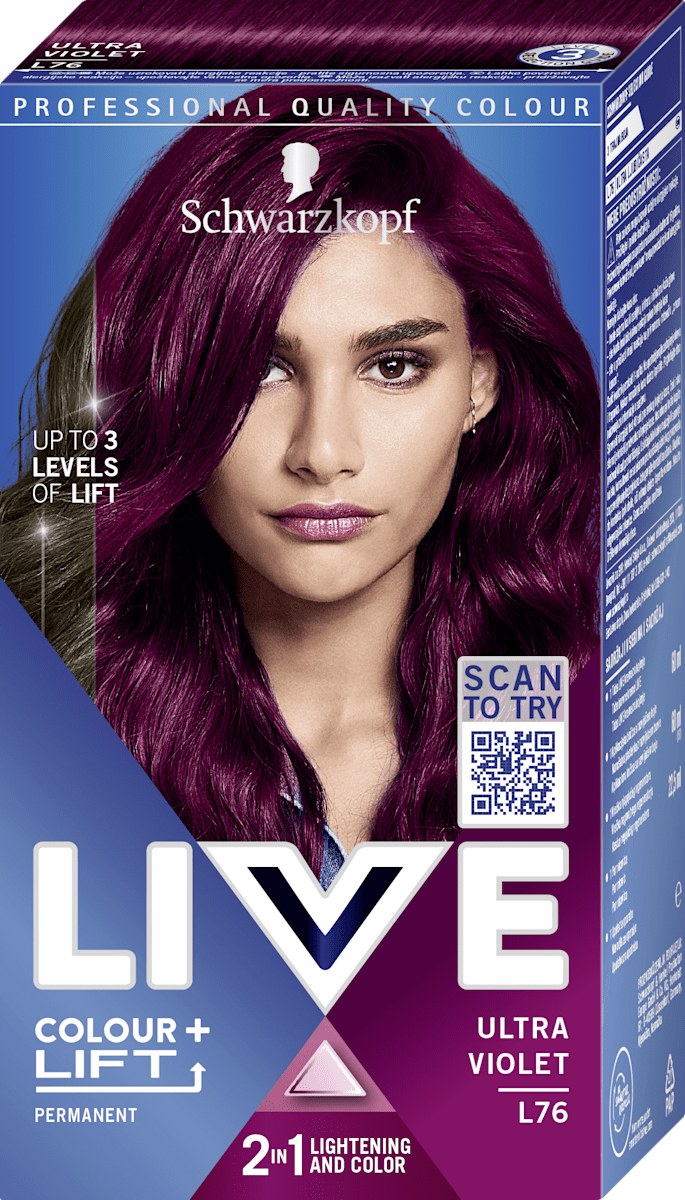 Schwarzkopf LIVE LIVE barva na vlasy Ultra Violet L76, 1 ks | dm.cz