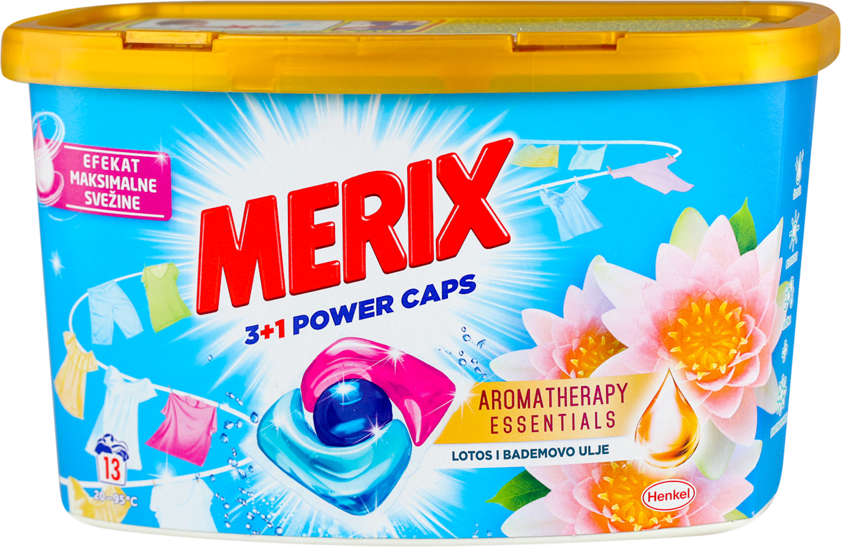 MERIX 3+1 POWER kapsule za pranje veša lotos i badem, 13 kom | dm.rs