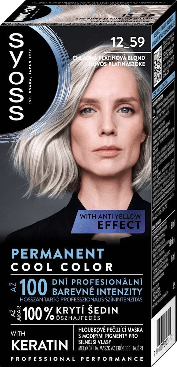 syoss Farba na vlasy Cool Color - 12-59 chladná platinová blond, 1 ks ...