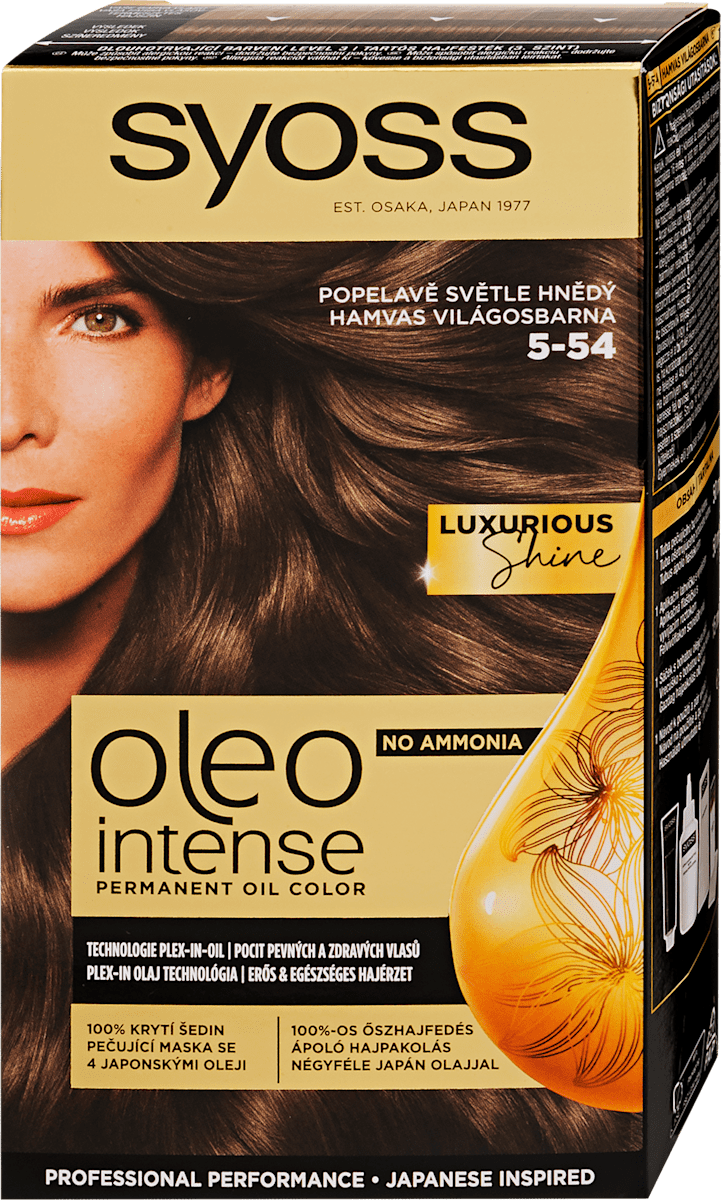 Syoss Oleo Intense Tartós hajfesték, hamvas világosbarna 5-54, 1 db | dm.hu