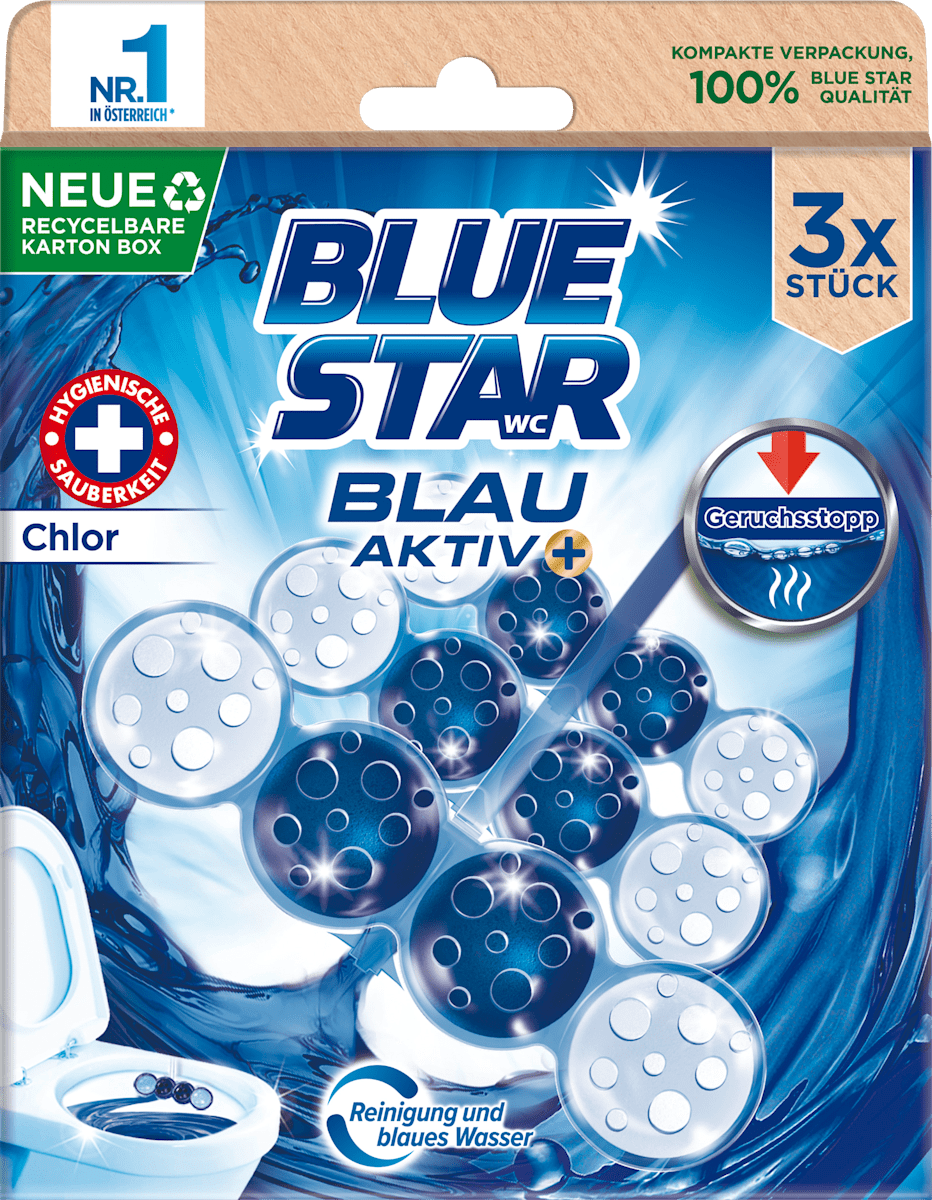 BLUE STAR WC-Reiniger Chlor Blau-Aktiv+, 3 St | dm.at