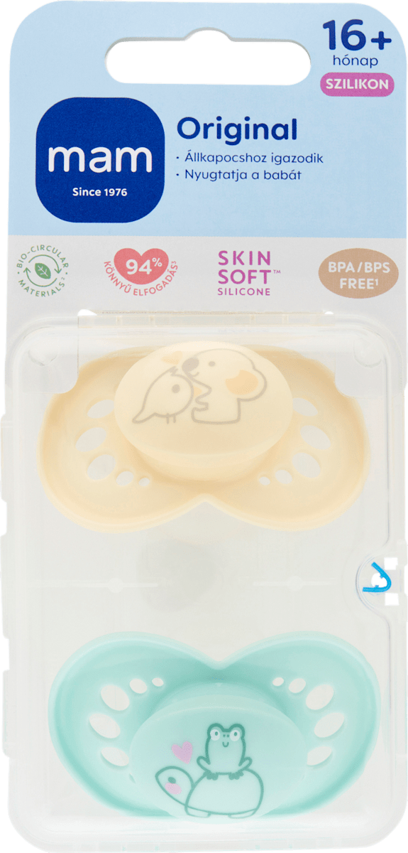 mam Original szilikon cumi, 16 hónapos kortól, többféle, 2 db | dm.hu