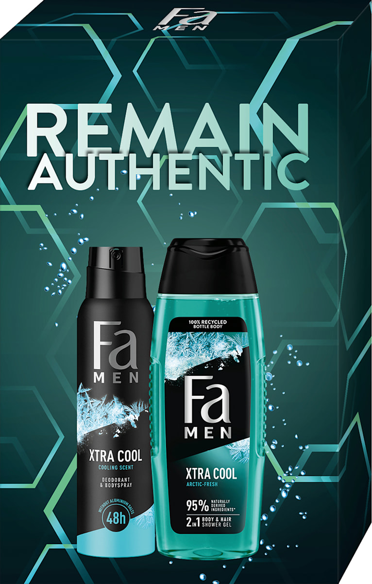 Fa Men Комплект Remain Authentic- Душ гел Xtra Cool, 250ml + Дезодорант ...